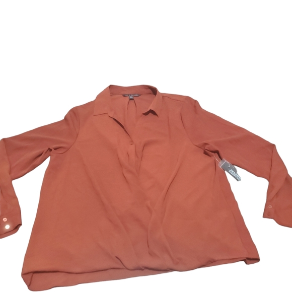 Zac & Rachel | Tops | Nwt Zac Rachel Long Sleeve Splice Front Crepe Top ...